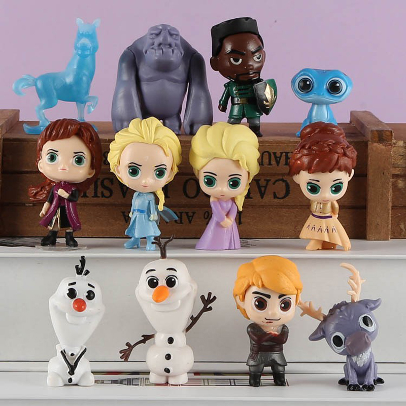12Pcs/Set 3-5cm Disney Anime Figure Frozen Elsa Anna Kristoff Sven Olaf ...