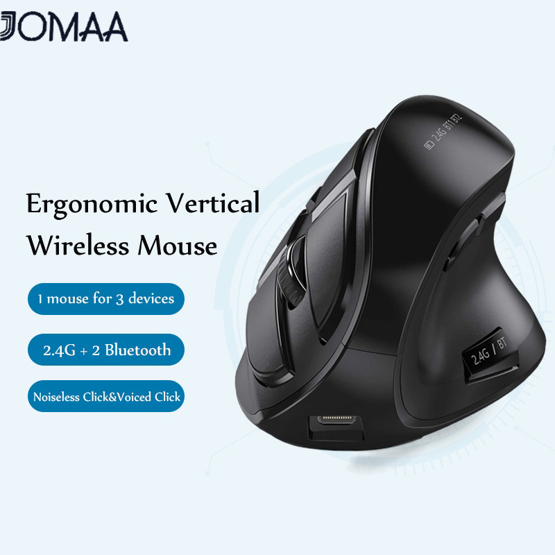 Jomaa Bluetooth Vertical Mouse Rechargeable Optical Mice for Multi ...