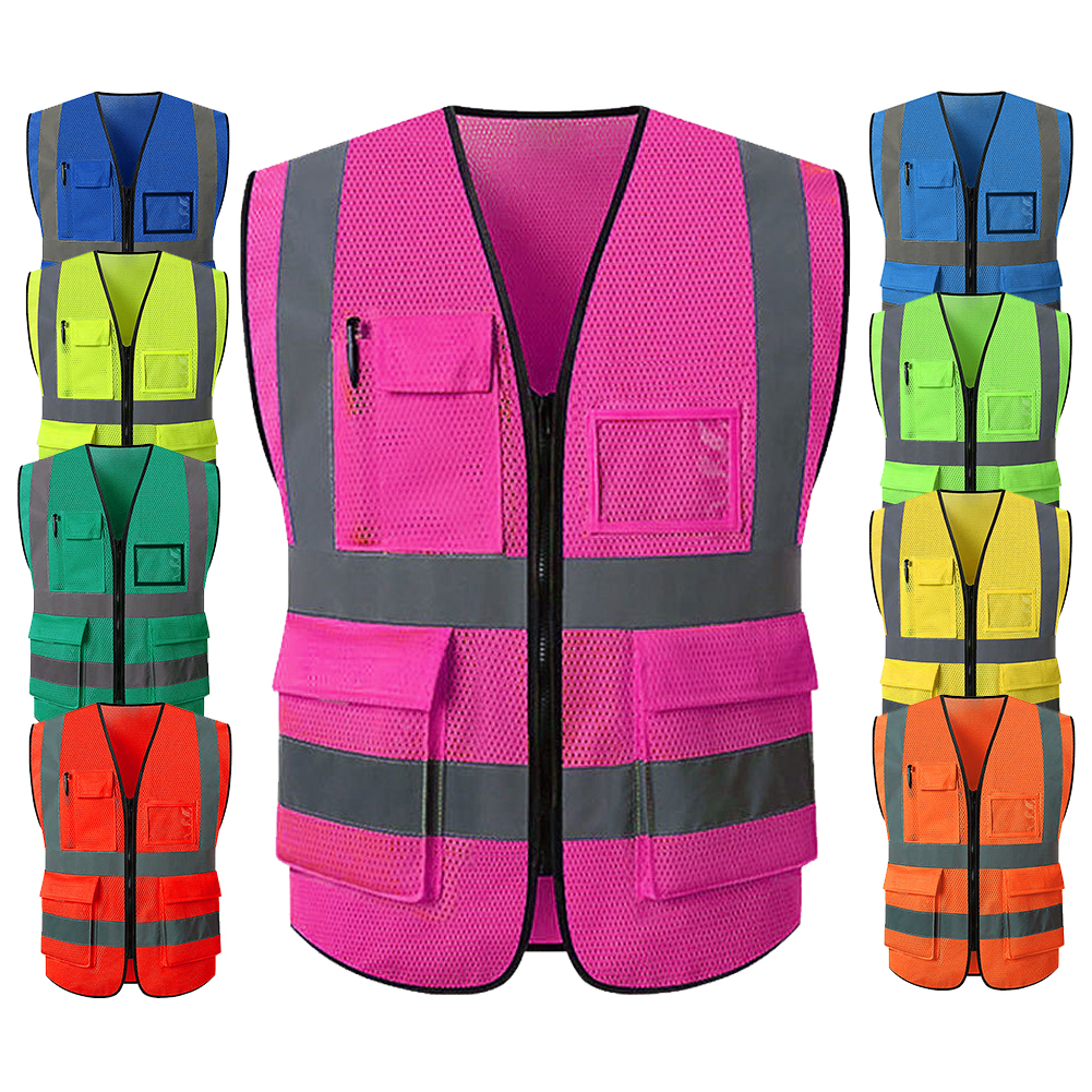 Pink Reflective Vest Safety Vest for Men Working Vest Workwear with ...
