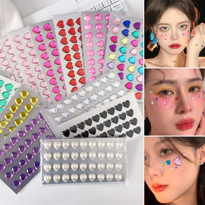 Korean 3D Dazzling Love Diamond Stickers Acrylic Rhinestone Stickers ...