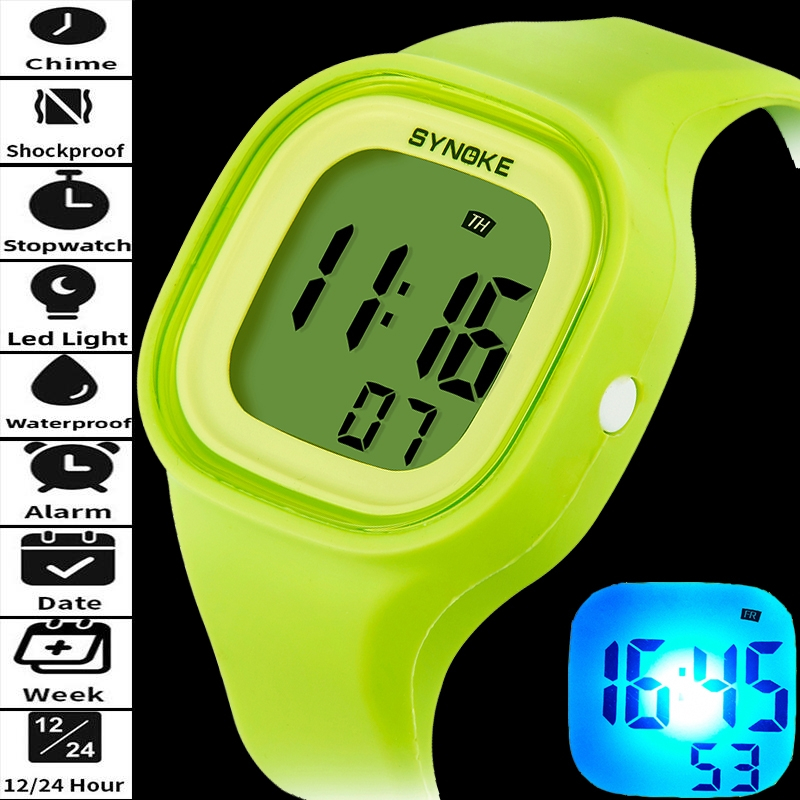 Synoke Unisex Digital Sport's Watch Soft Silicone Strap 50m Waterproof ...