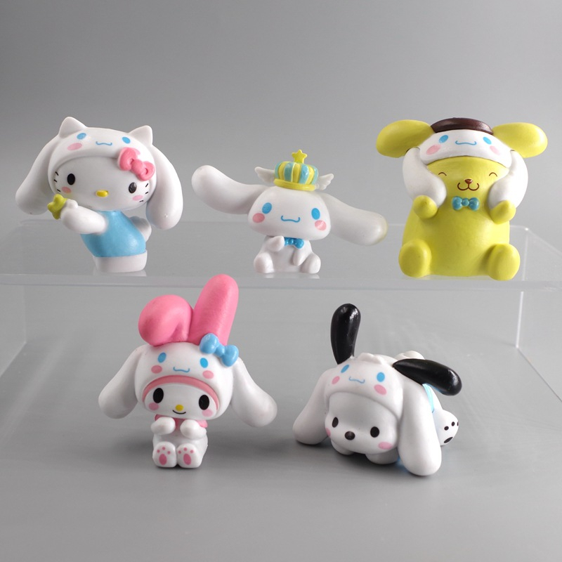 5Pcs/Set 3-4cm Sanrio Anime Figure Hello Kitty Kuromi My Melody ...