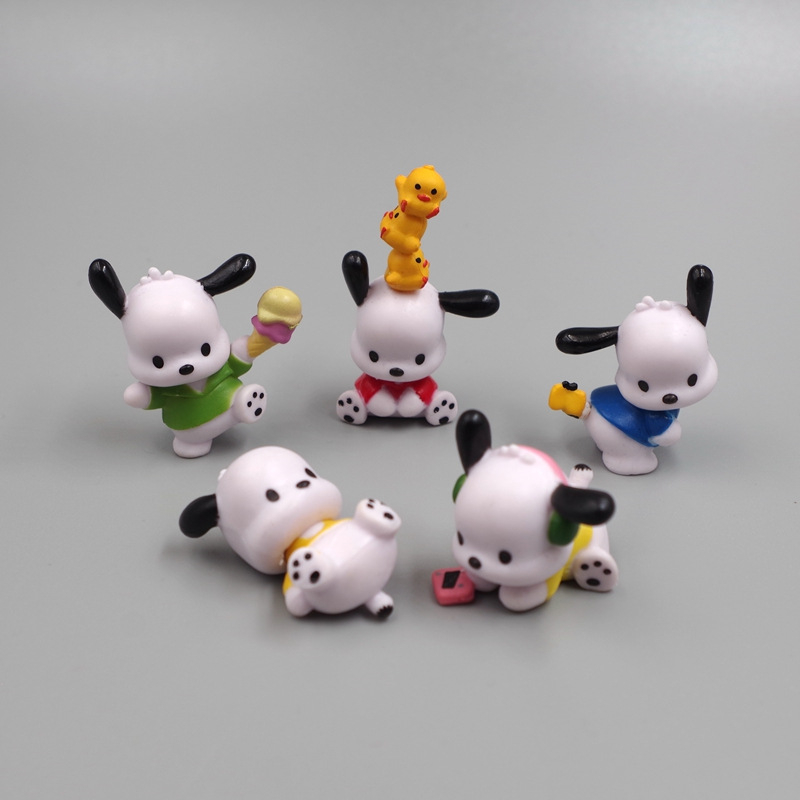 5Pcs/Set 3-5.5cm Sanrio Anime Figure Pochacco Yellow duck DIY Kawaii ...
