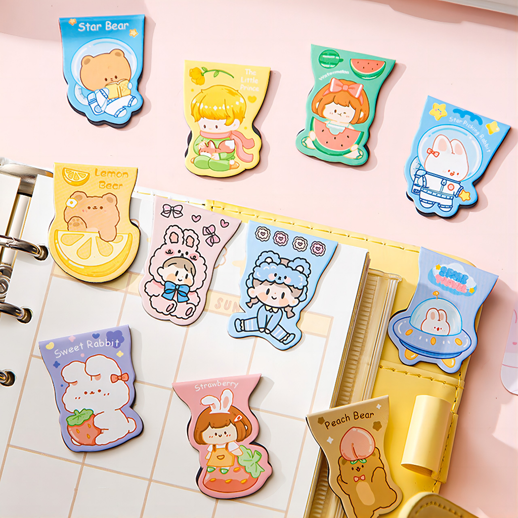 Cartoon Bookmark Alien Magnetic Bookmark Double-Sided Folding Double ...