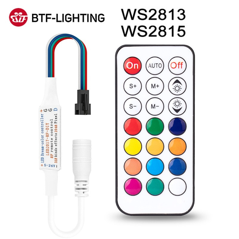 [RGB IC + Remote Control + 4pin dual signal] BTF-LIGHTING LED Strip ...