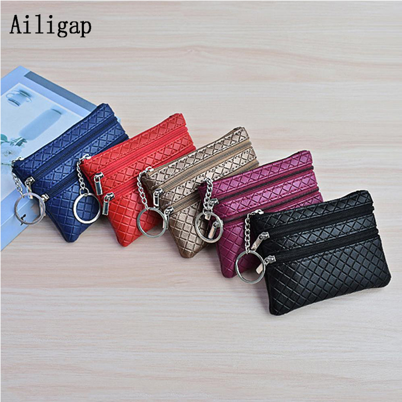 Ailigap Pouch Women Storage Mini Double Zipper Simple Vintage Retro ...