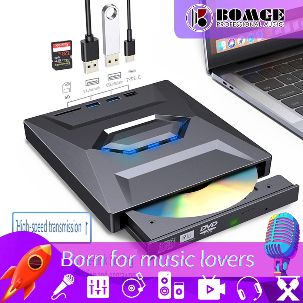External DVD Drive for Laptop USB 3.0 Type-C Portable CD/DVD Optical ...
