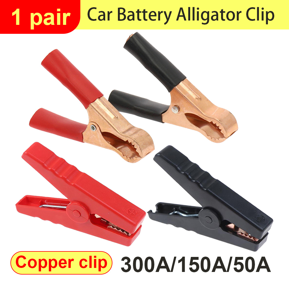 2Pcs 50A/100A/300A Alligator Clamp Electric Battery Clamp Connector Car ...