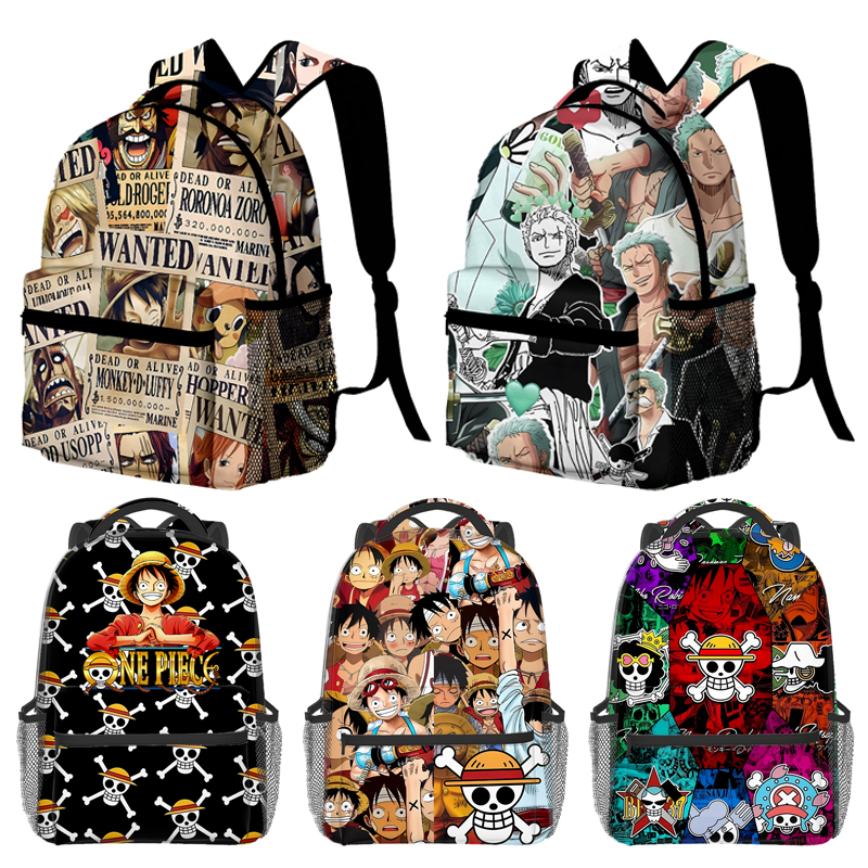 One Piece Kid Backpacks Luffy Printed Student School Bag Roronoa Zoro ...
