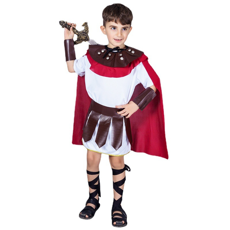 Boy's Roman Knight Warrior Role Playing Kids Halloween Costumes Cosplay ...