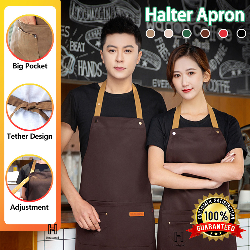 Waterproof Apron for Cooking Adjustable Hang Neck Apron Coffee Shop ...