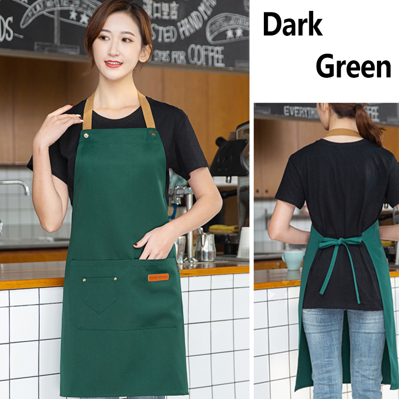 Waterproof Apron for Cooking Adjustable Hang Neck Apron Coffee Shop ...