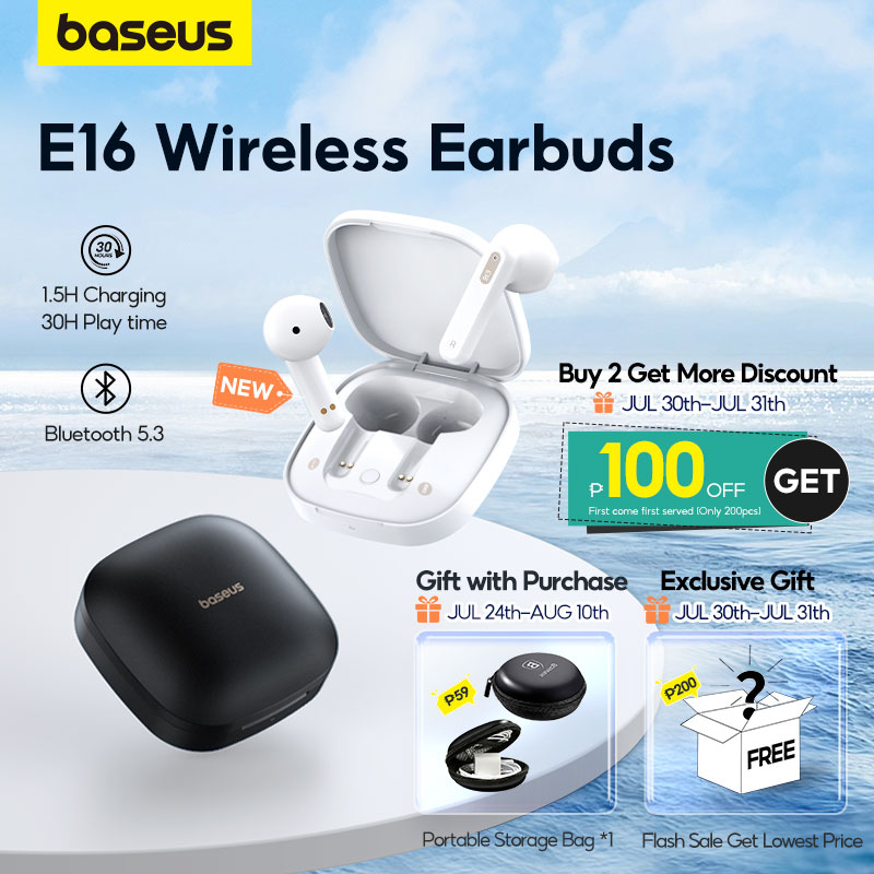 Baseus E16 True Wireless Earbuds TWS Bluetooth 5.3 with IPX4 Waterproof ...
