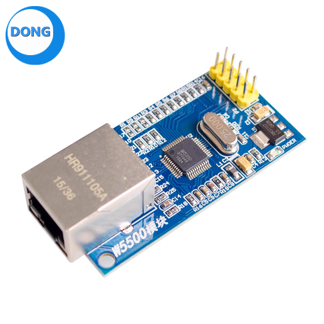 W5500 Ethernet Shield SPI 3.3V/5V LAN Network Module Support TCP/IP 51/ STM32 Microcontroller ...