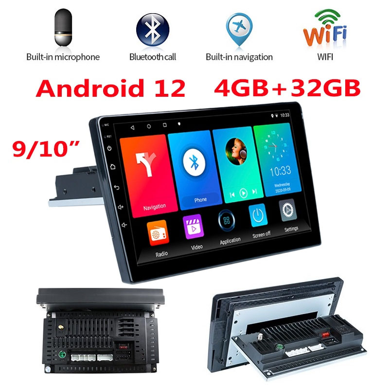 (4G RAM+32G ROM)1 Din Android 12 Car Stereo Radio 9/10 Inch Multimedia ...