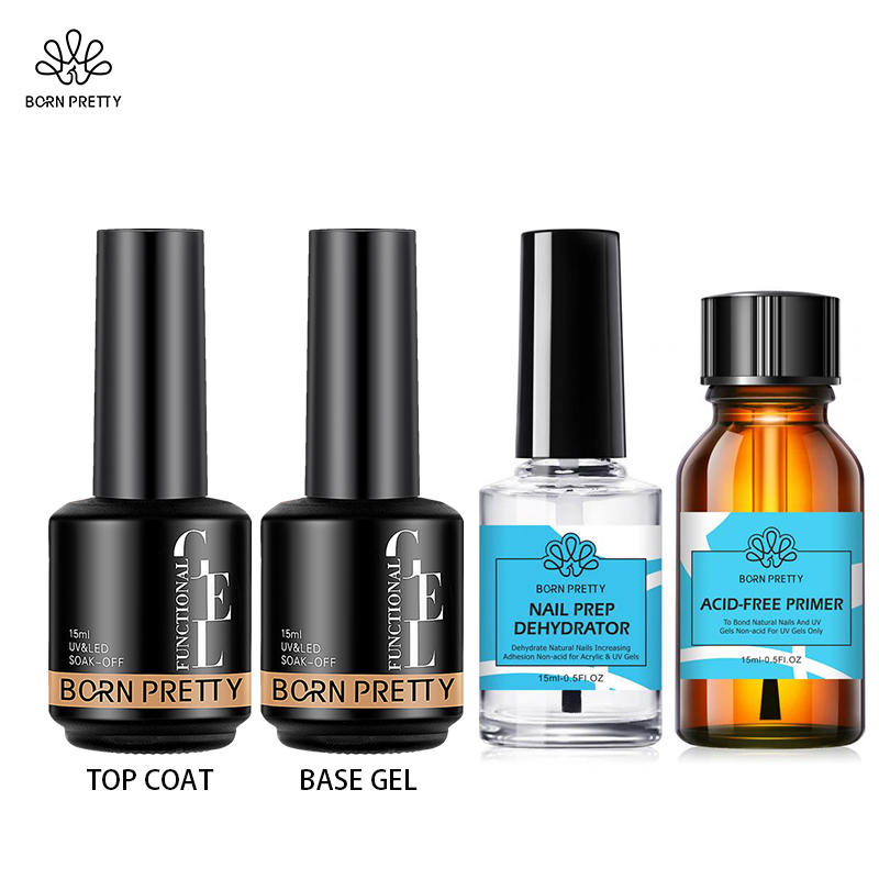 Born Pretty Gel Polish Set Base Top Coat Nail Primer Dehydrate Kits 10ml | Shopee Philippines