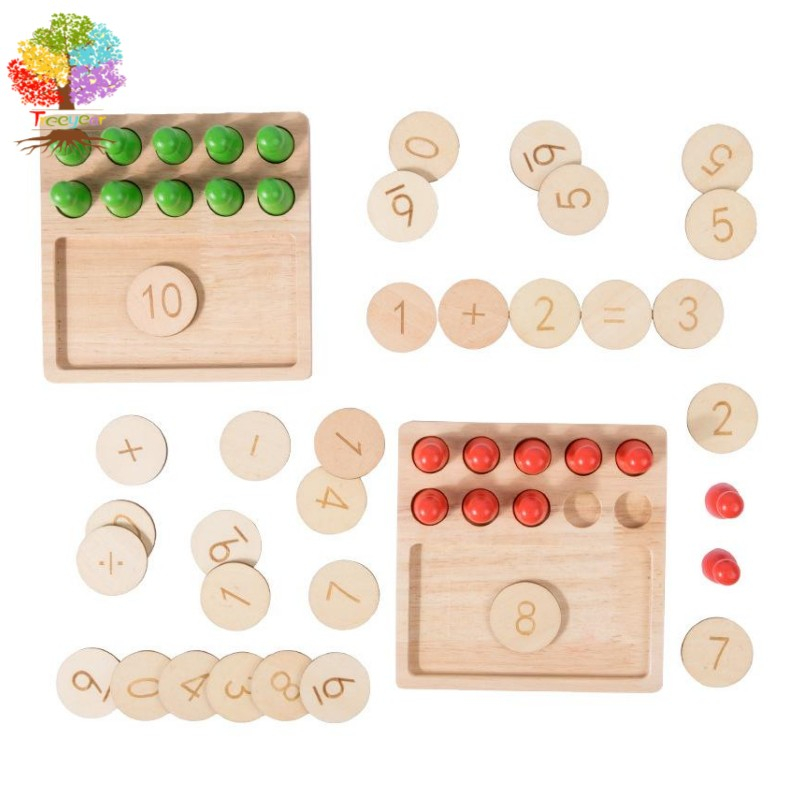 Montessori Math Ten Frame Set- Counting Pegs - Addition and Subtraction ...