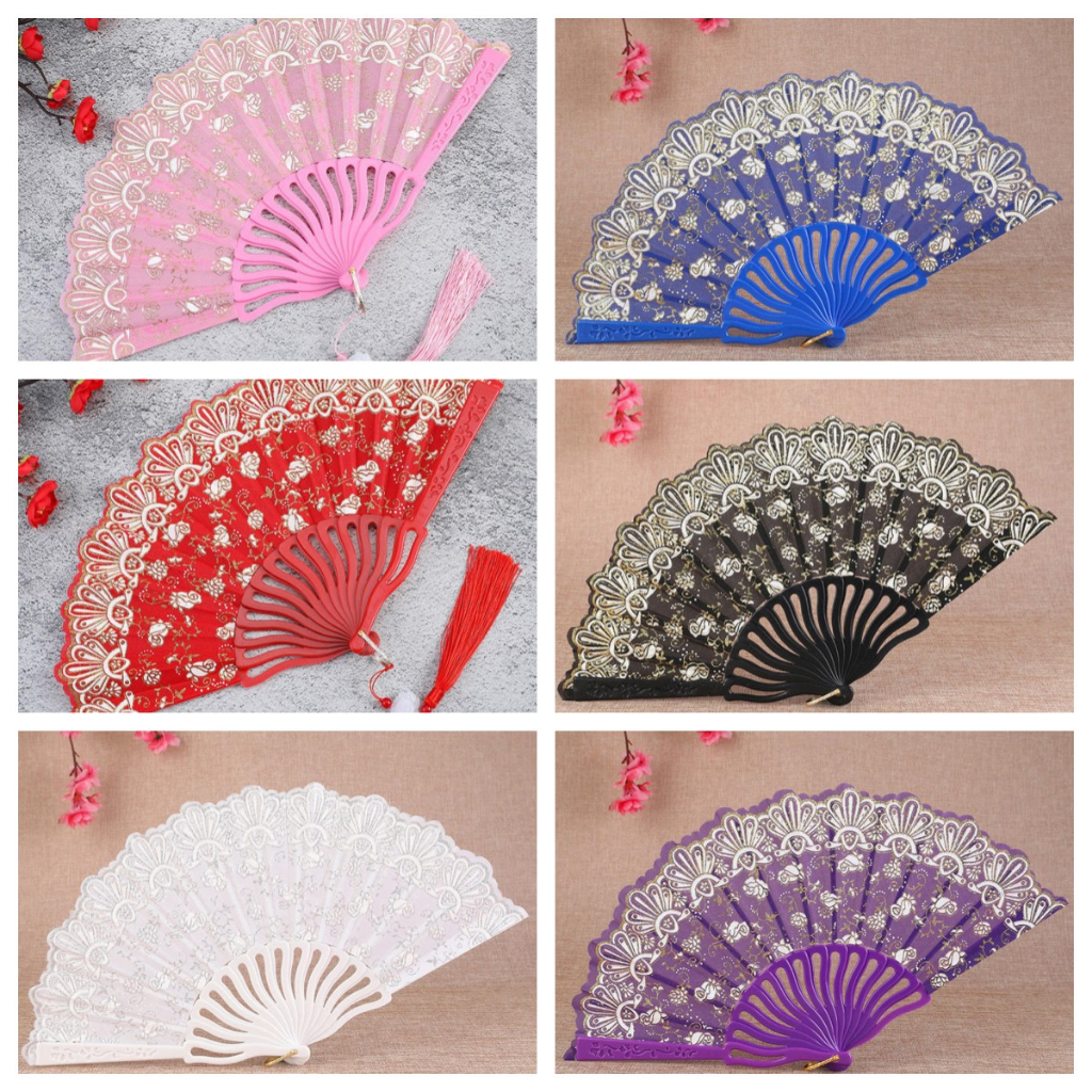Folding Fans Lace Fan Dance Fans Plastic Fan Chinese Vintage Hand Fans ...