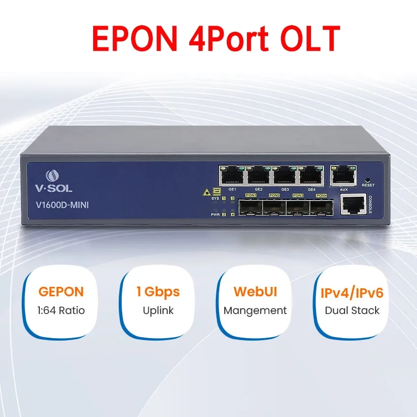 EPON OLT 4PON Mini 4port with Web Management Support ONU unlocked ...