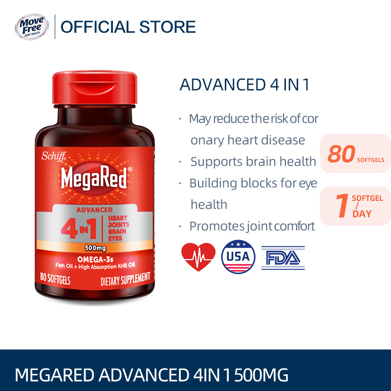 Schiff MegaRed Advanced 4 in 1 Omega-3 Deep Sea Fish&Krill Oil 500mg ...