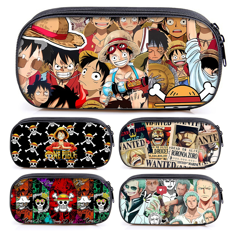 One Piece Kid Pencilcase Luffy Roronoa Zoro Printed Student Stationery ...