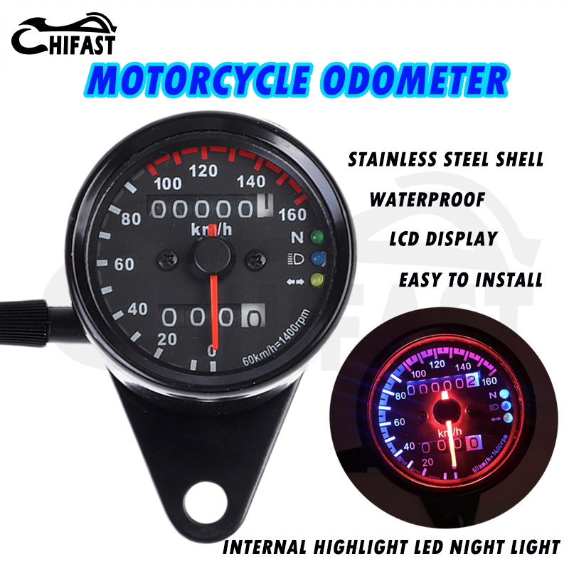 HIFAST Motorcycle Speedometer Odometer Tachometer With LED Night Light ...