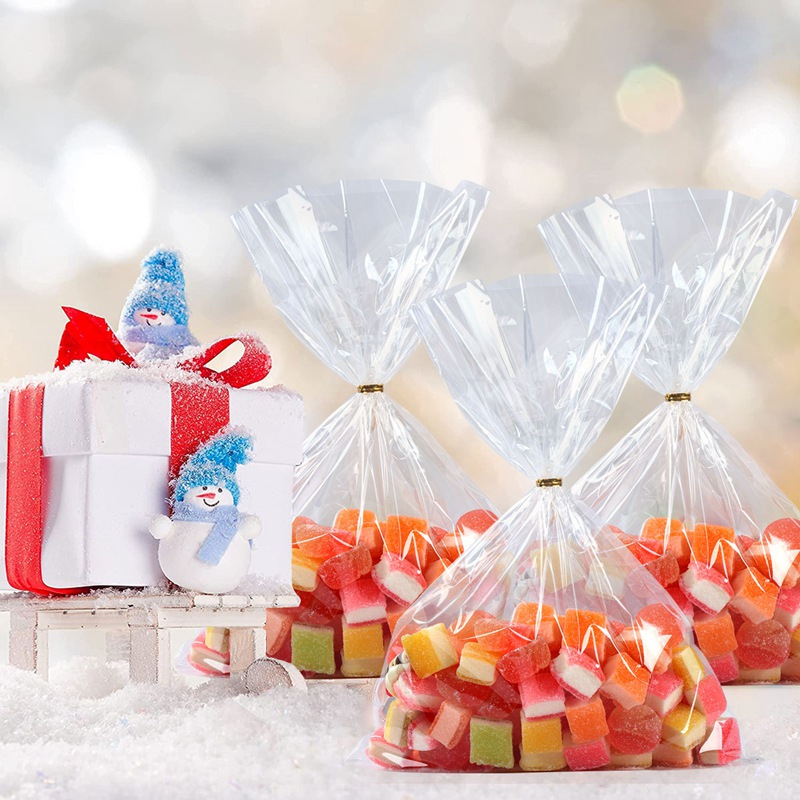 50pcs Plastic Candy Bags Goodies Bags Gift Loot Bag Kids Gift Cookies ...