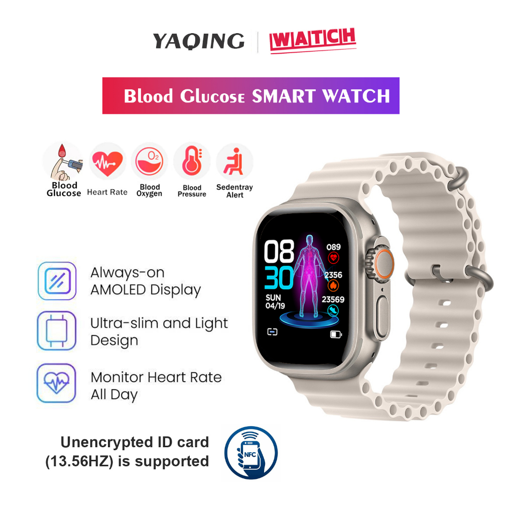 2023 Blood Glucose Smart Watch ECG Monitoring Blood Pressure Body ...