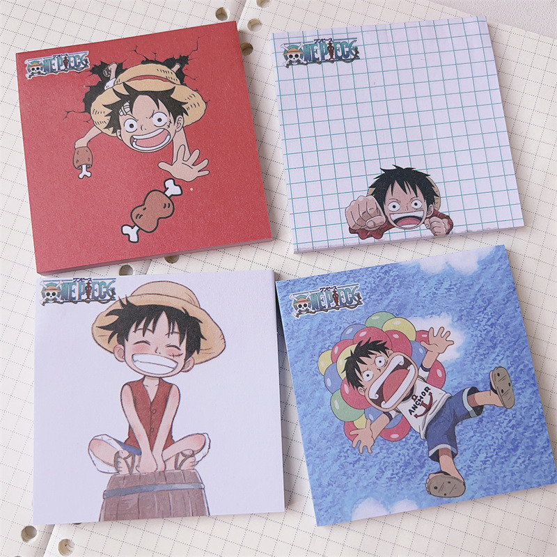 50 Sheets One Piece Sticky Notes Cute Anime Pad Message Stickers ...
