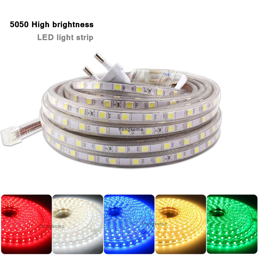 LED SMD 5050 LED Strip Waterproof Led Strip 220V Hotel Christmas Home ...