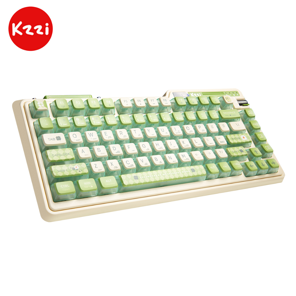 KZZI Kezhi K75 Pro+ Lemon Green Wireless Three-Mode Mechanical Keyboard ...