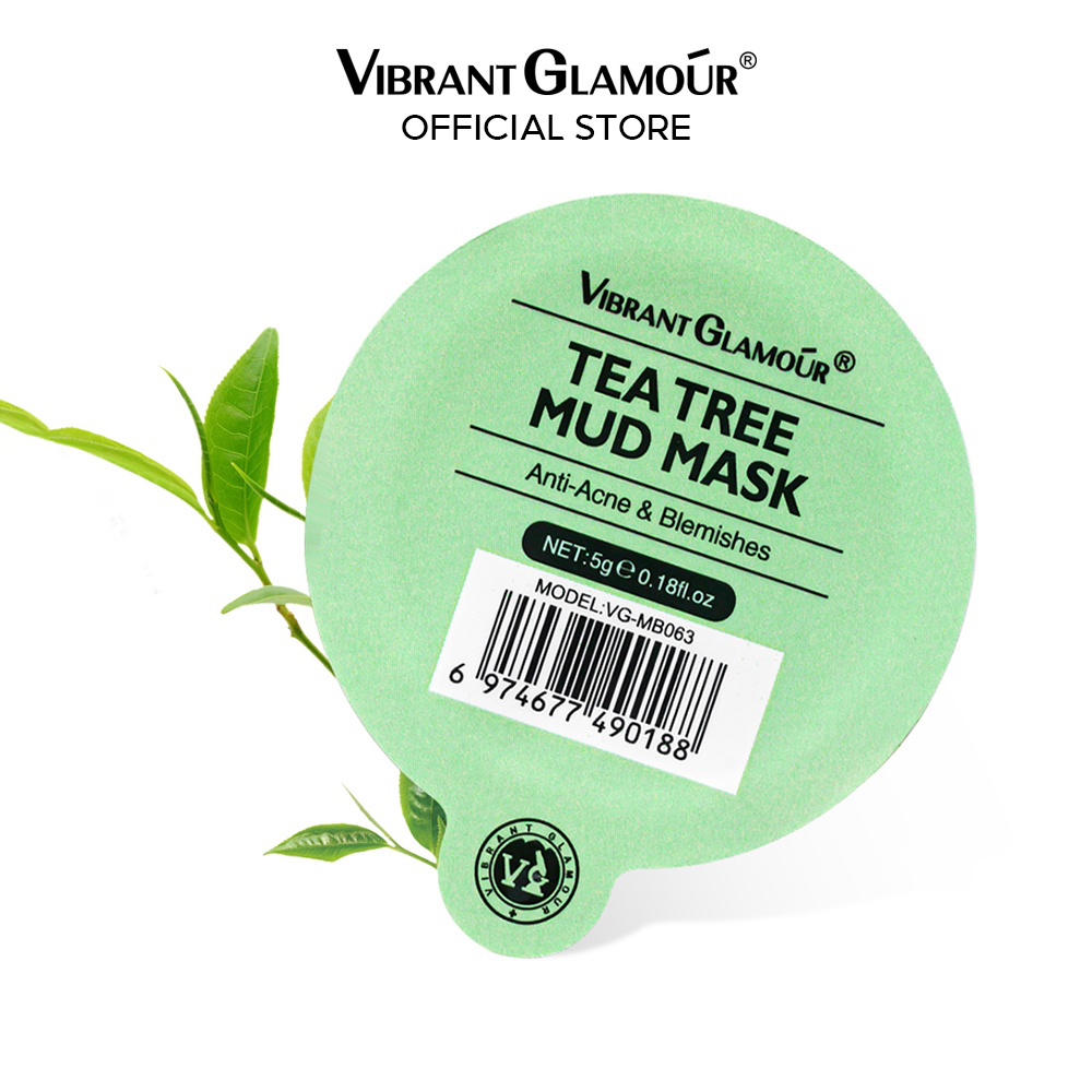 VIBRANT GLAMOUR Tea Tree Oil Acne Treatment Mud Mask Anti-acne Pimples ...