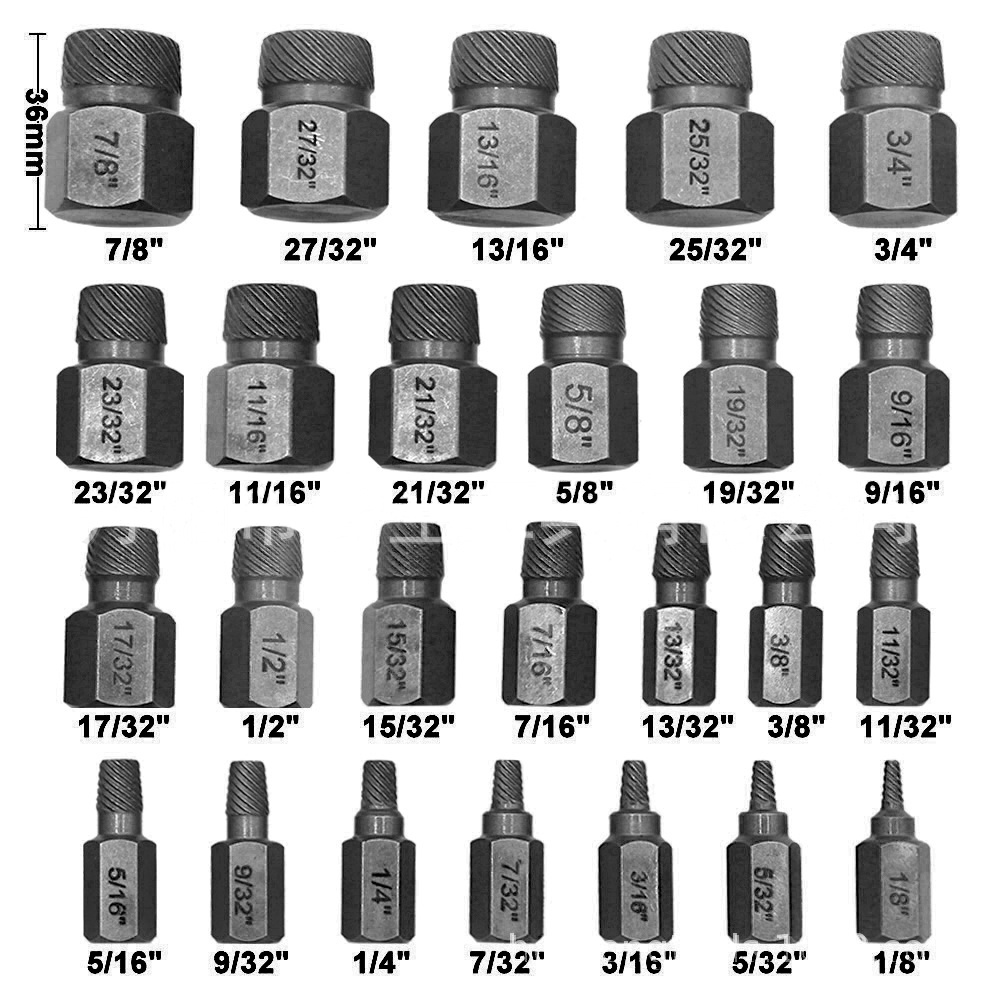 5PCS Broken Head Screw Extractor Damaged Smooth Teeth And Thread Broken ...