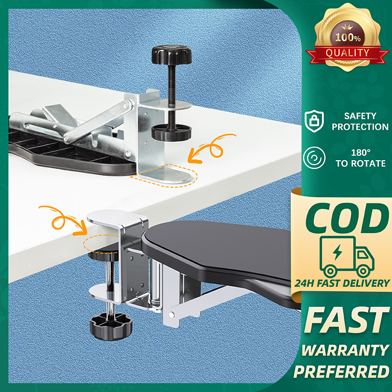 Desk Attachable Computer Table Arm Support Mouse Pads Arm Wrist Rests ...