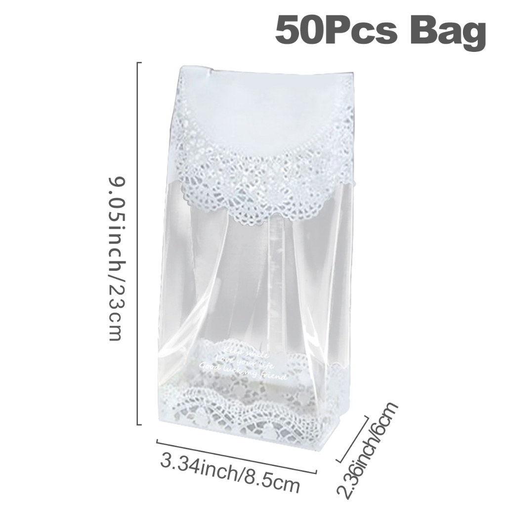 50pcs Rectangle Transparent Loot Bag With Twist Ties Clear Plastic Loot ...