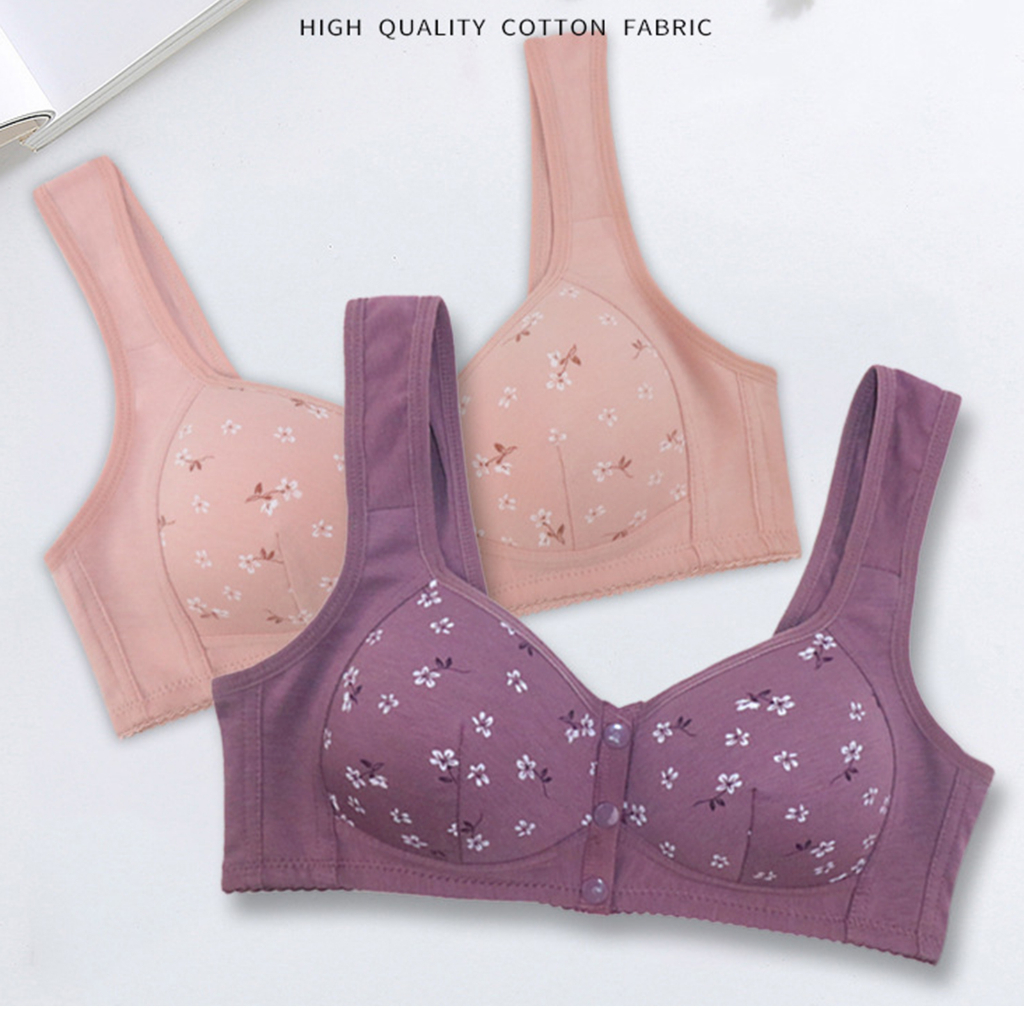 Wisehero Comfortable Daisy Bra for Seniors, Lisa Charm Front Closure ...