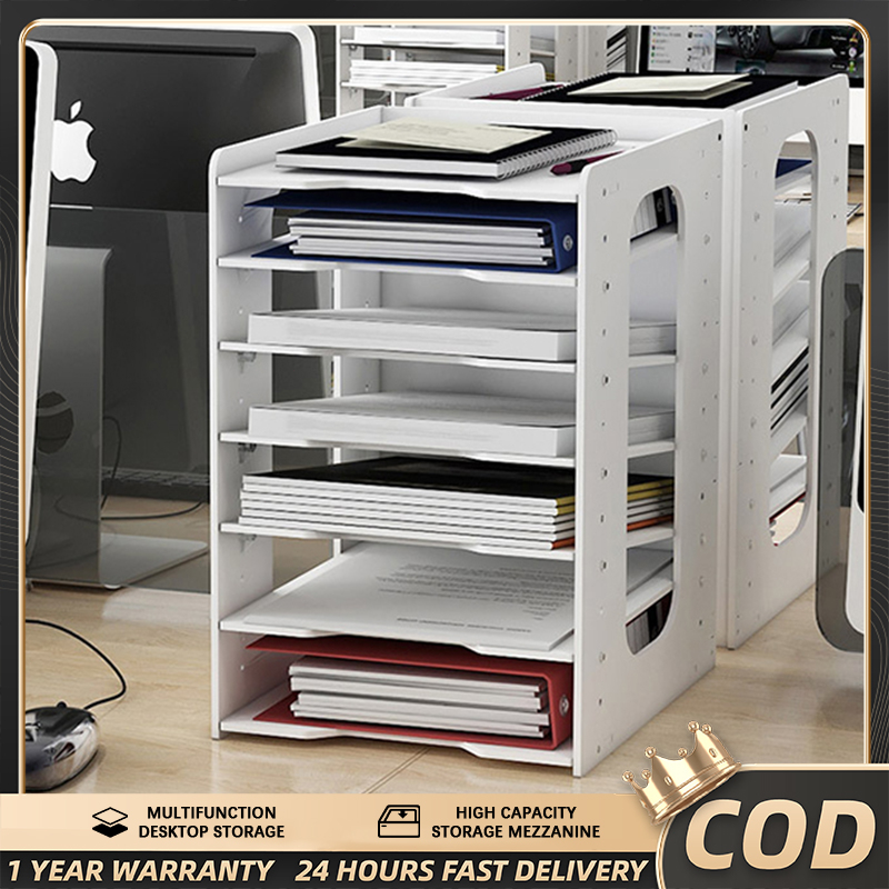 A4 Paper File Holder Storage Box Desktop 7 Layer Book Desk Shelf Home ...