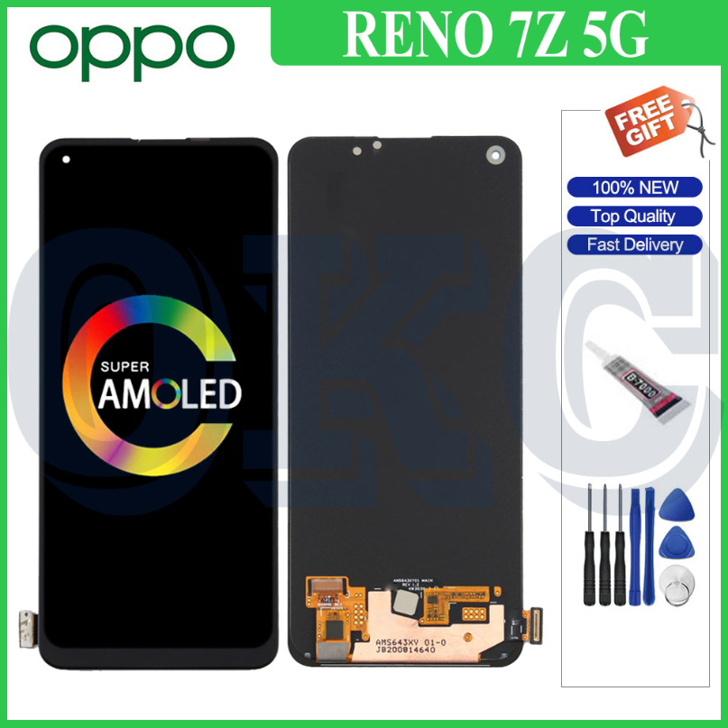 AMOLED LCD Display For OPPO RENO 7Z 5G LCD Display Touch Screen Digitizer Full Set Assembly OPPO ...