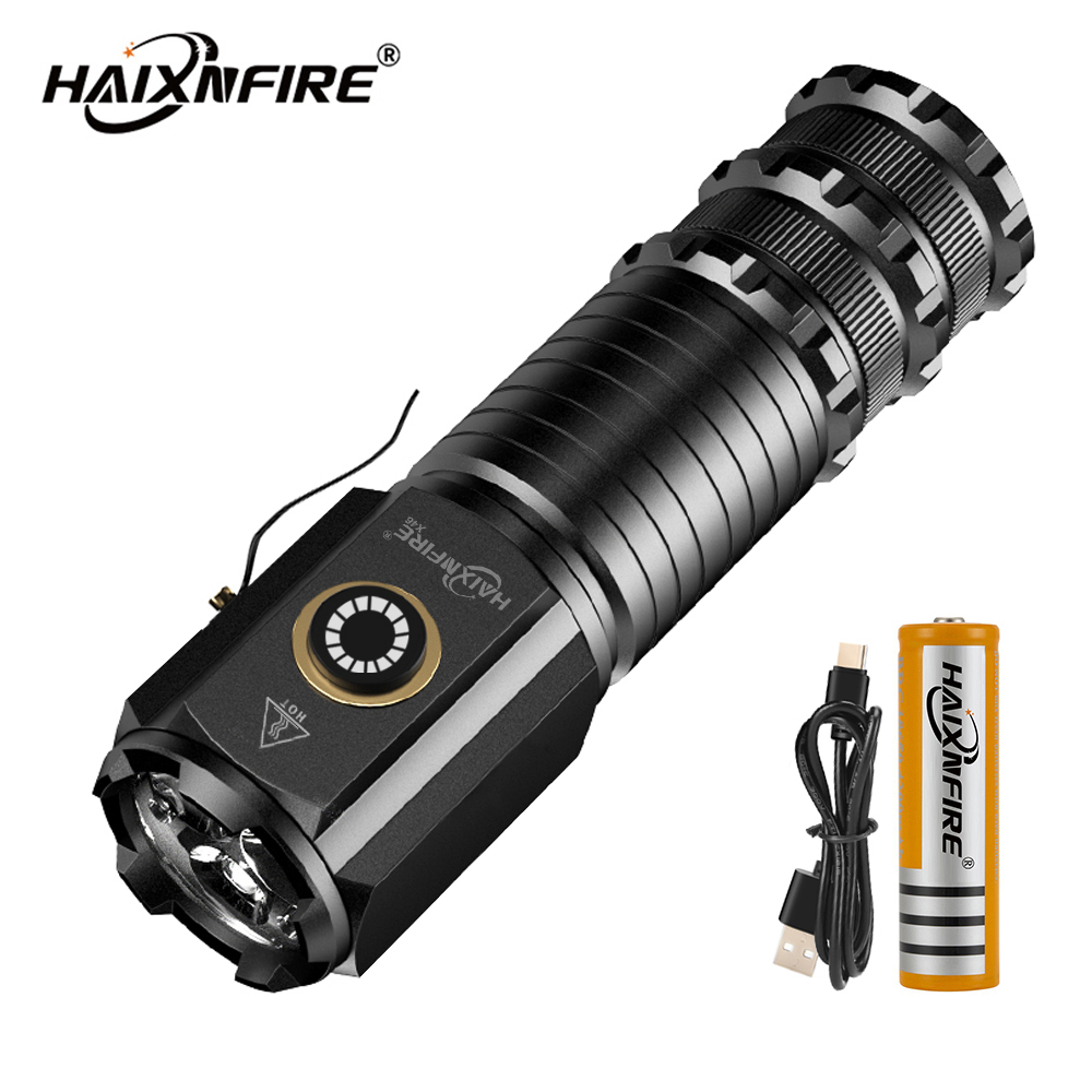 HaixnFire X46 Camping flashlight USB Rechargeable floodlight LED mini ...