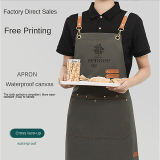 Ready Stock Apron woman waterproof apron coffee shop worker work suit ...