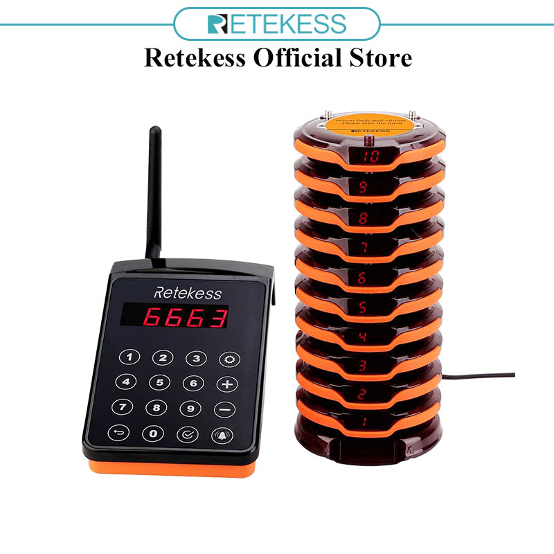 RETEKESS TD156 Restaurant Pager System Wireless Calling System with 10 ...