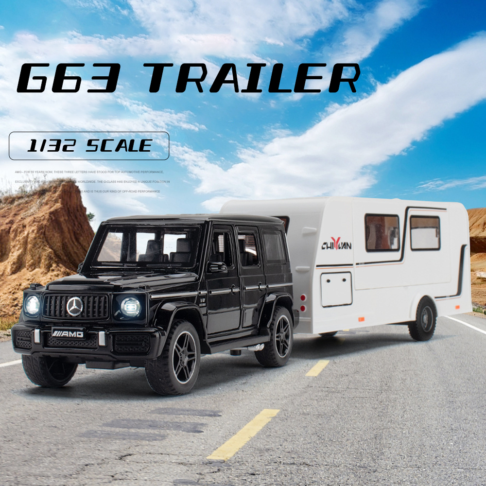 1:32 Scale Benz G63 Trailer Alloy Car Model Diecast Car Sound Light Car ...