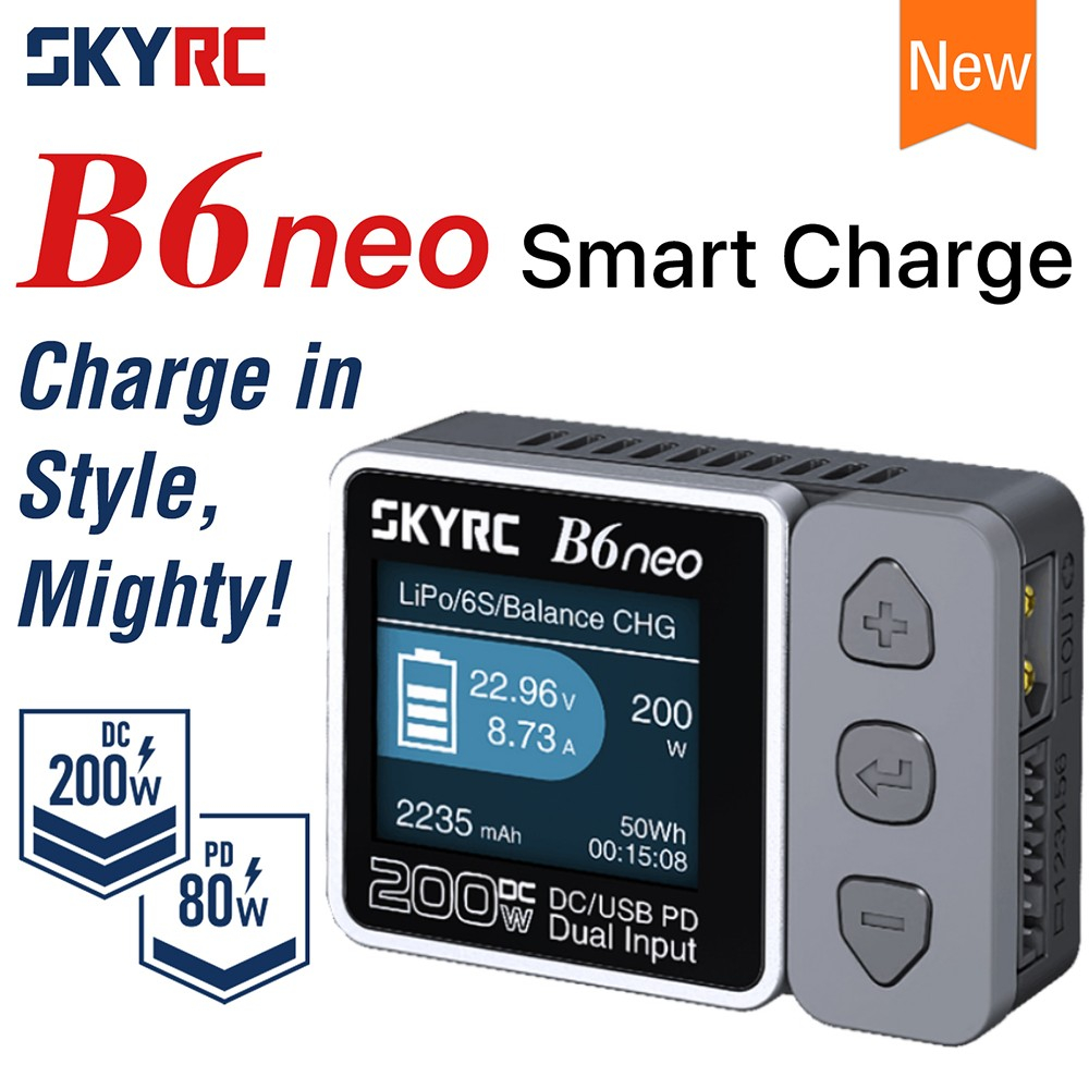 SkyRC B6 neo Smart Charger DC 200W PD 80W LiPo Battery Balance Charger ...