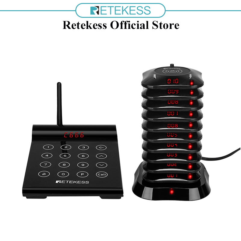 Retekess TD164 Wireless Long Range Paging System Coaster Pager for ...