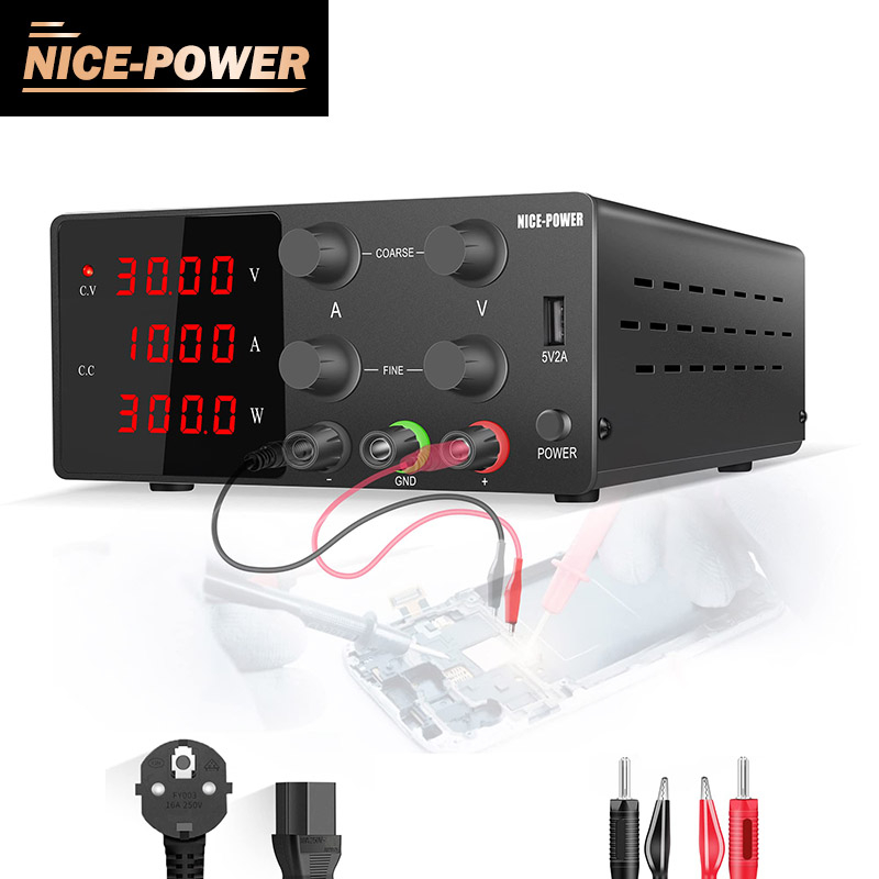NICE-POWER DC Power Supply Variable: 30V 10A Adjustable Switching ...