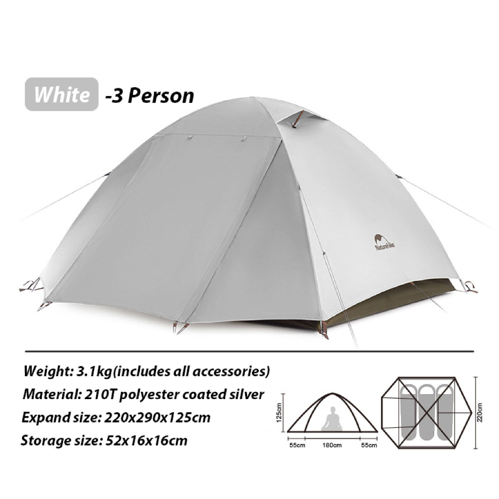 Naturehike 2-3 People Ultra Light Hiking Tent Outdoor Lightweight Camping Rainproof And ...