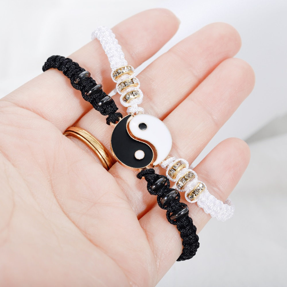 St. kunkka 5pcs Couple Bracelet Friendship Best Friend bracelets Yin Yang Tai Chi Necklace ...