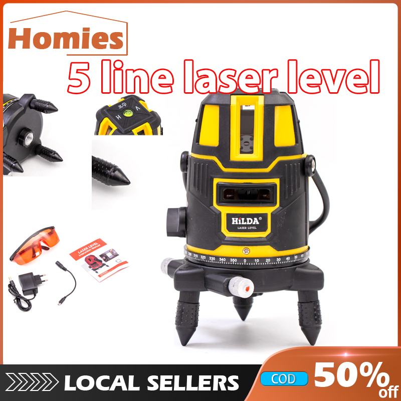 5 Line Laser Level Red Beam Infrared Laser Level Light 360° self ...