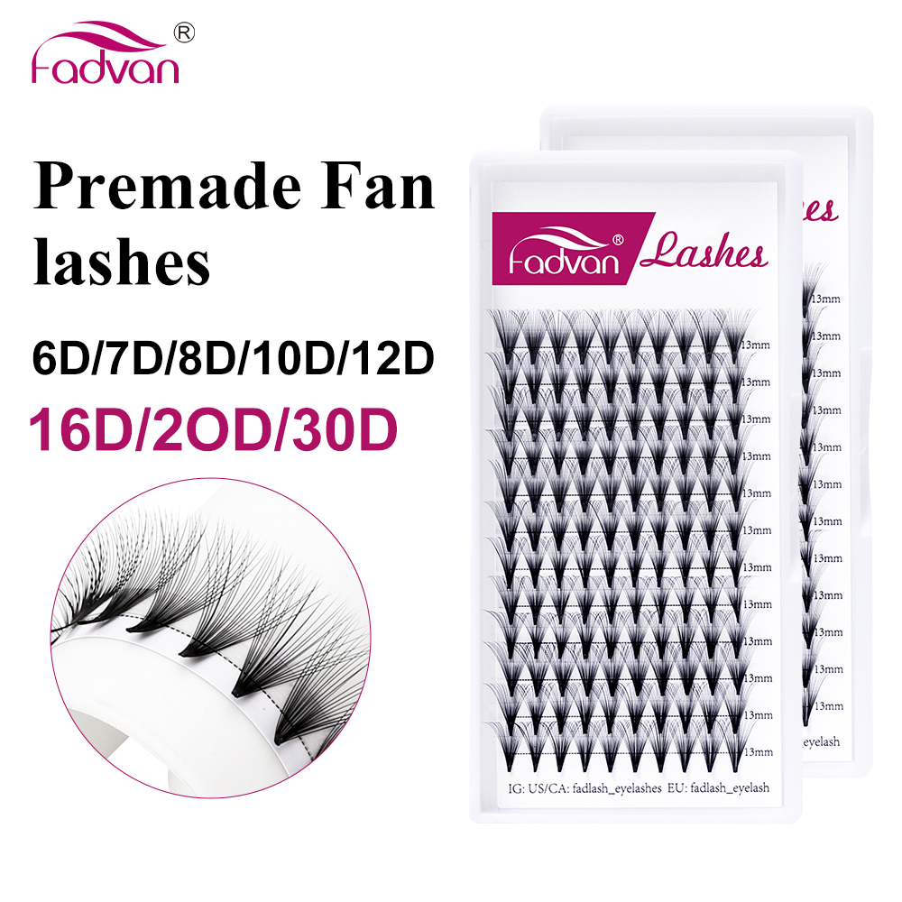 Fadvan Sharp Narrow Stem Premade Fan Eyelash Extensions Natural Soft ...