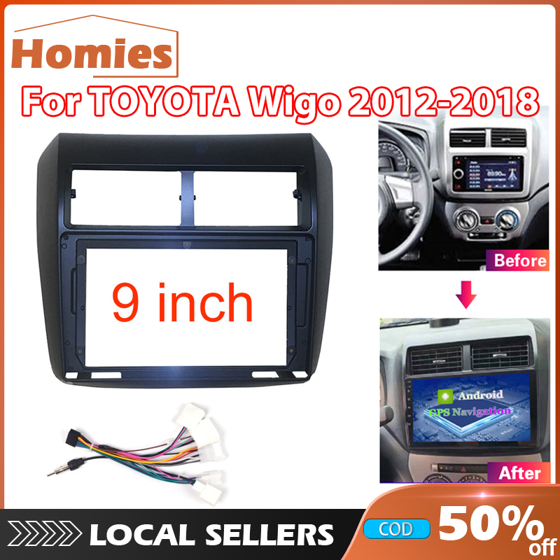 2Din Car Stereo Panel For Toyota Wigo Agya Ayla 2012-2020 9 Inch Radio ...